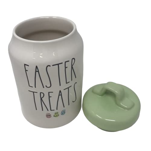 Rae Dunn by Magenta Easter Food Storage Canisters with Air tight lid (Easter Treats/White/8.5" Height x 4.5" Diameter)