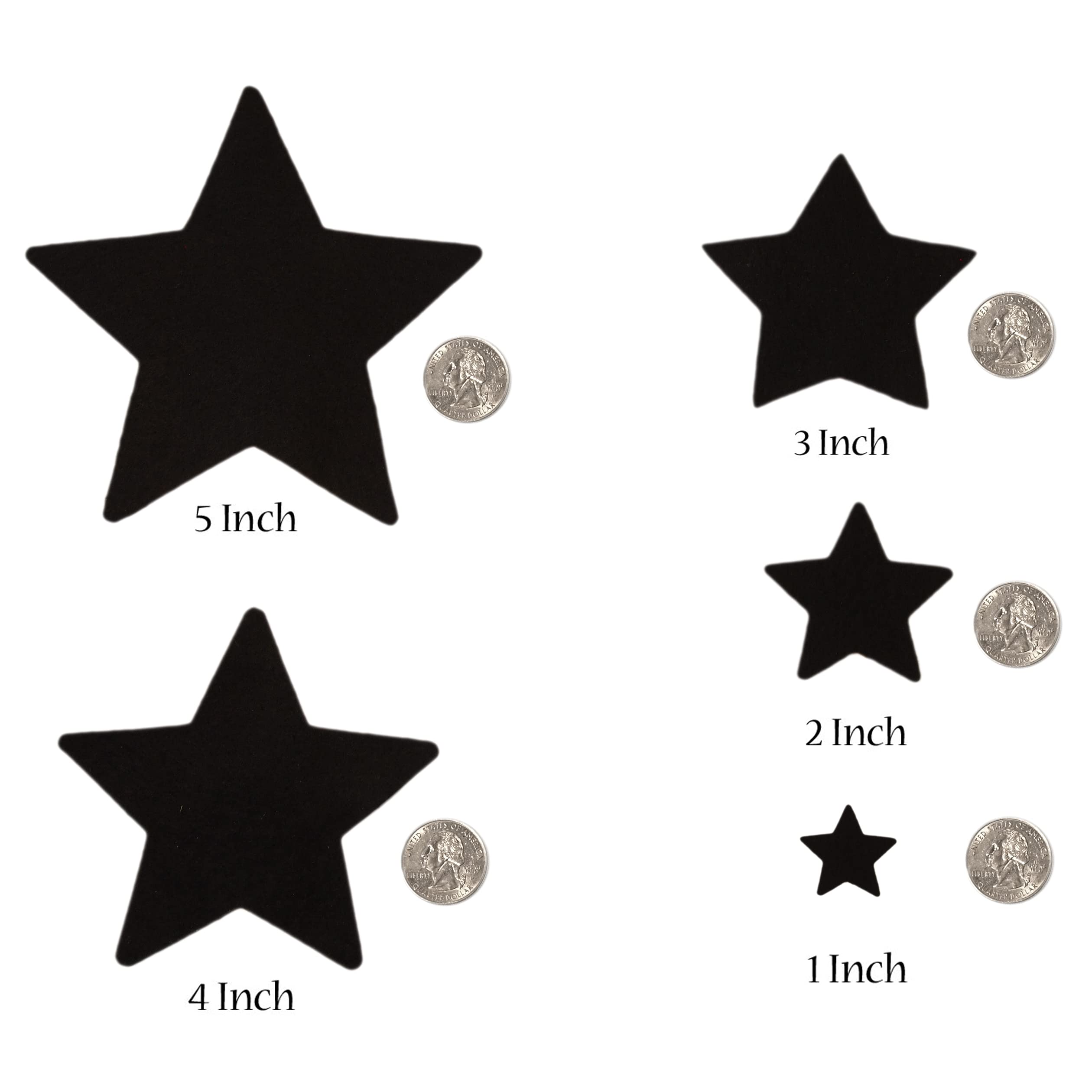 Playfully Ever After 3 Inch Stiff Felt Stars 35pc (Green)