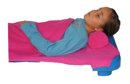 ROLLEE POLLEE Nap Sac Roll Up Napping Blanket with Attached Pillow for Preschool/Daycare, Super Soft with Elastic Straps, Fits Most Mats and Cots (Royal Blue)