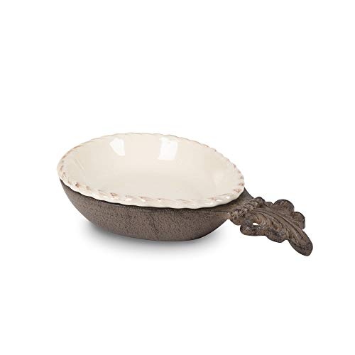 GG Stonwr Lrg spoon rst/metal bse Other Decor, 8InL x 4.75InW x 1.5InH, Cream