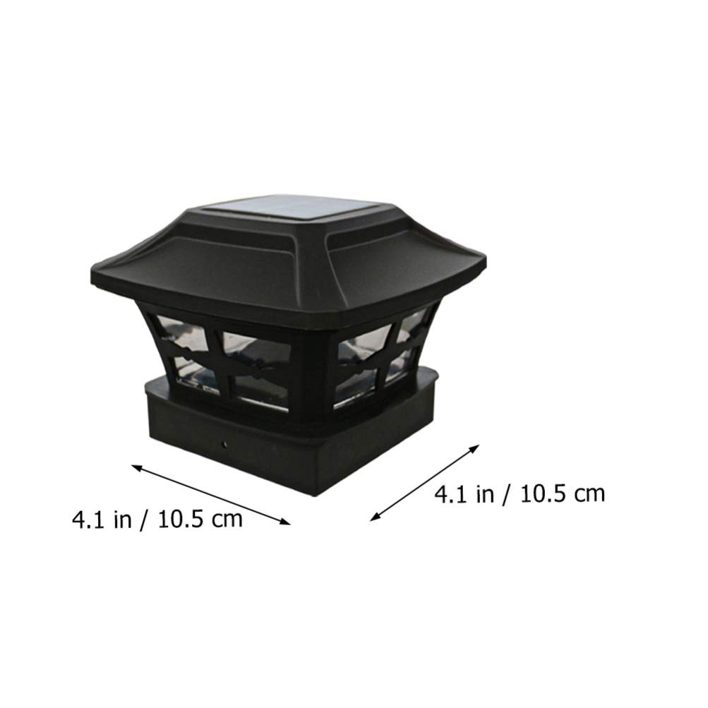 Uonlytech 1pc Solar Post Lamp Garden Fence Lights Stake Light Corridor Light Inground Light Pathway Post Lamp Garden Light Cap Lights Outdoor Solar Light Courtyard Lamp Lamps Plastic Square