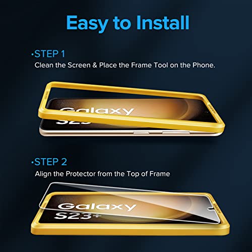 ivoler [3+1 Pack Screen Protector [3 Pack] for Samsung Galaxy S23 Plus/ S23+ 5G 6.6" 2023, with [1 Pack] Camera Lens Protector Tempered Glass with [Alignment Frame] Ultra HD Clear Anti-Scratch