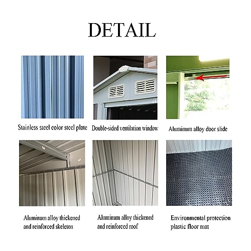 Storage shed,Outdoor Storage shed,Lockable Outdoor Storage shed with Solar Lights,Suitable for Gardens, Yards, terraces, can Store Various Tools, Bicycles, weeders, and Other Outdoor Products (Color