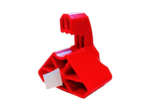 DoorPRO Doorstop RDPM Residential Hinge Based FOR LIGHT WEIGHT DOORS, 3 in. x 3 in. x 2 in, Red