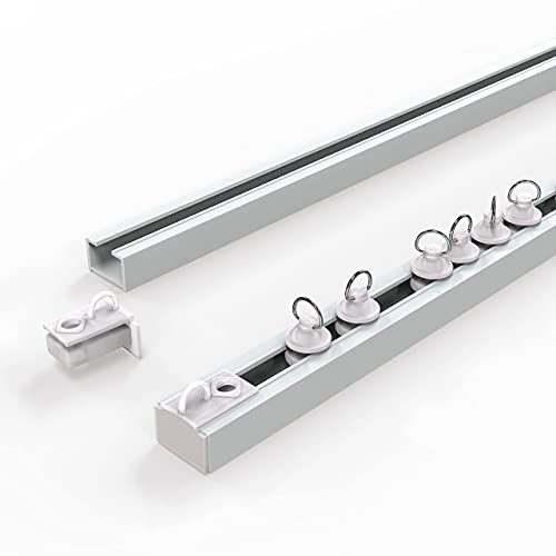 UrbanRed Self Adhesive Ceiling Or Wall Curtain Track (9.8 FT, 3 Meters) - No Drill, Screws, or Tools Curtain Rod, No Damage Curtain Track, Curtain Hangers, Adhesive Curtain Rod (Non-Flexible)