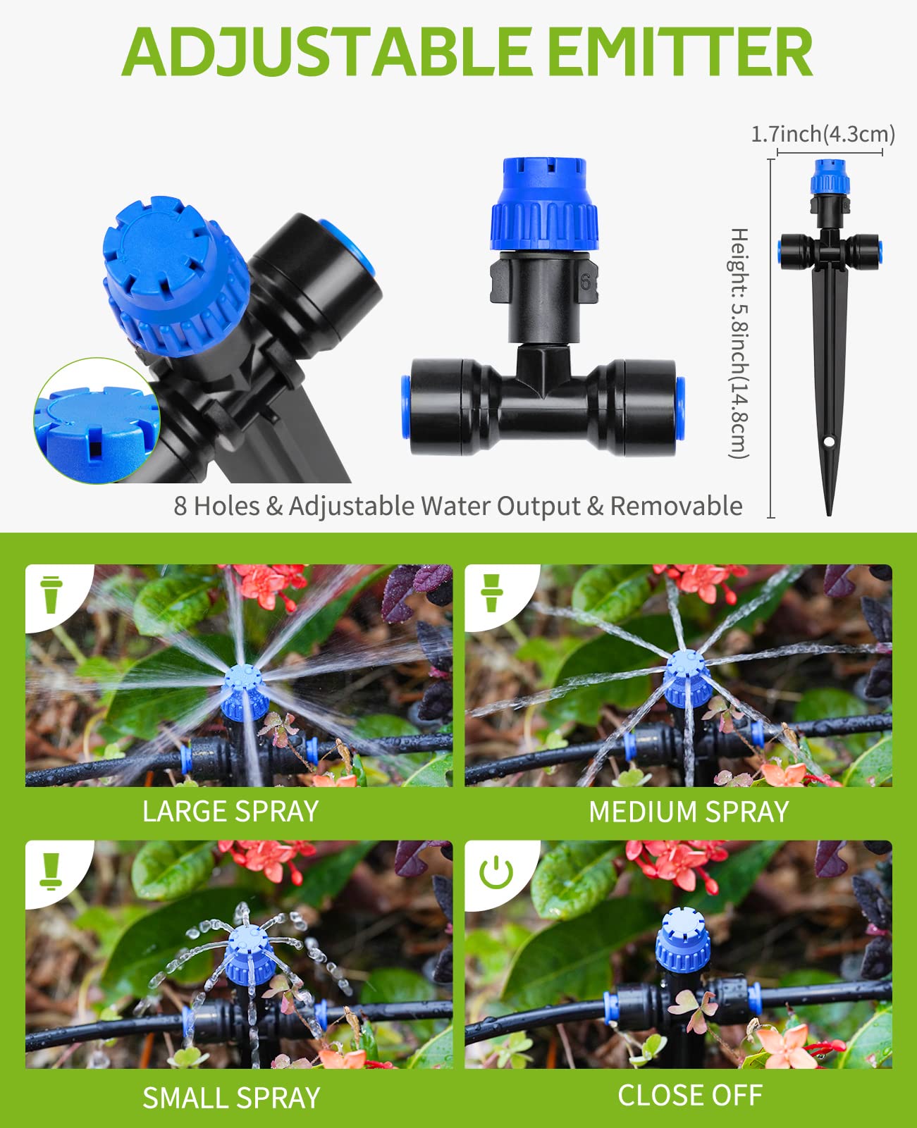 HIRALIY 49FT Automatic Drip Irrigation Kits with Garden Timer, Garden Watering System for Patio Lawn, Quick Connector Design Garden Irrigation System Kit with Easy Programmable Water Timer