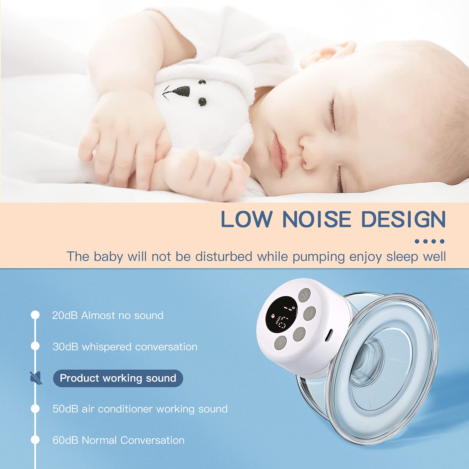 Wearable Breast Pump Hands Free Breast Pump Electric 2022 New,Wireless Portable Breast Pump with LCD Display and Memory Function Ultra-Quiet Breast Pump,2 Modes & 9 Levels Adjustment,24MM Flange