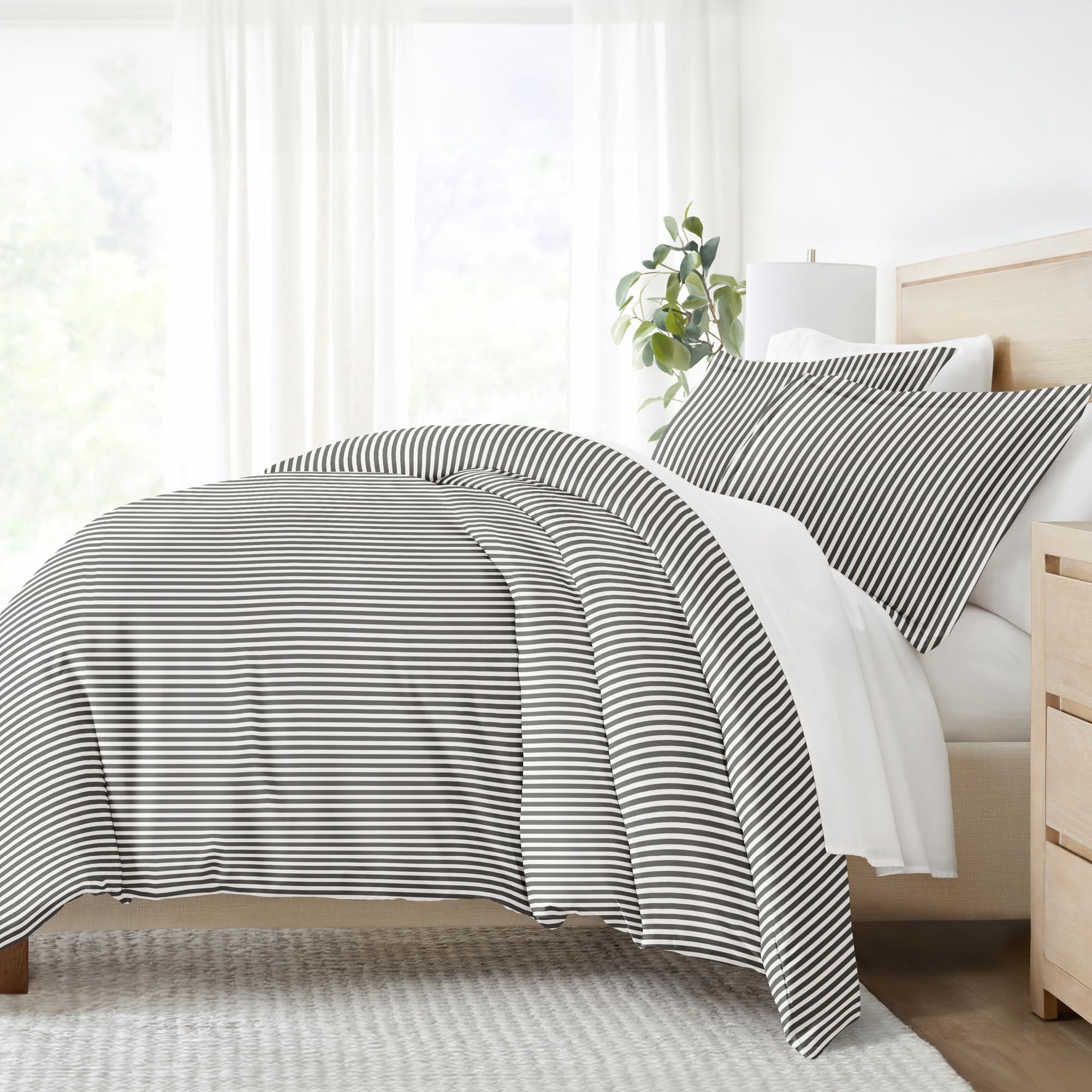 Linen Market Duvet Cover King Size (Gray) - Experience Hotel-Like Comfort with Unparalleled Softness, Exquisite Prints & Solid Colors for a Dreamy Bedroom – King Duvet Cover Set with 2 Pillow Shams