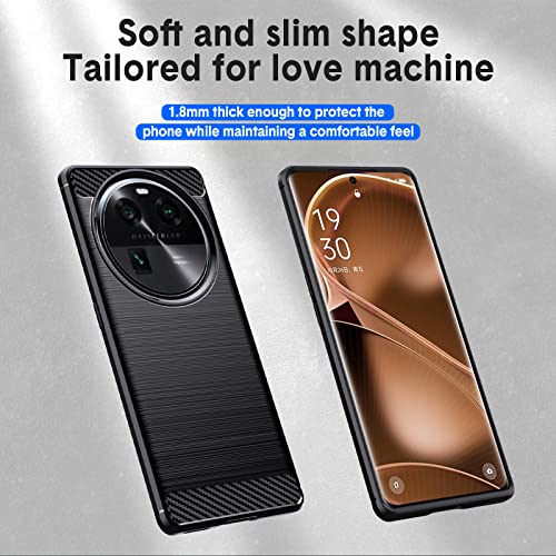 Natbok Designed for Oppo Find X6 Pro Case, Flexible TPU [Brushed Texture] [Anti-Slip] Shockproof Military Protection Bumper Phone Case,Slim Case Cover for Oppo Find X6 Pro,Black