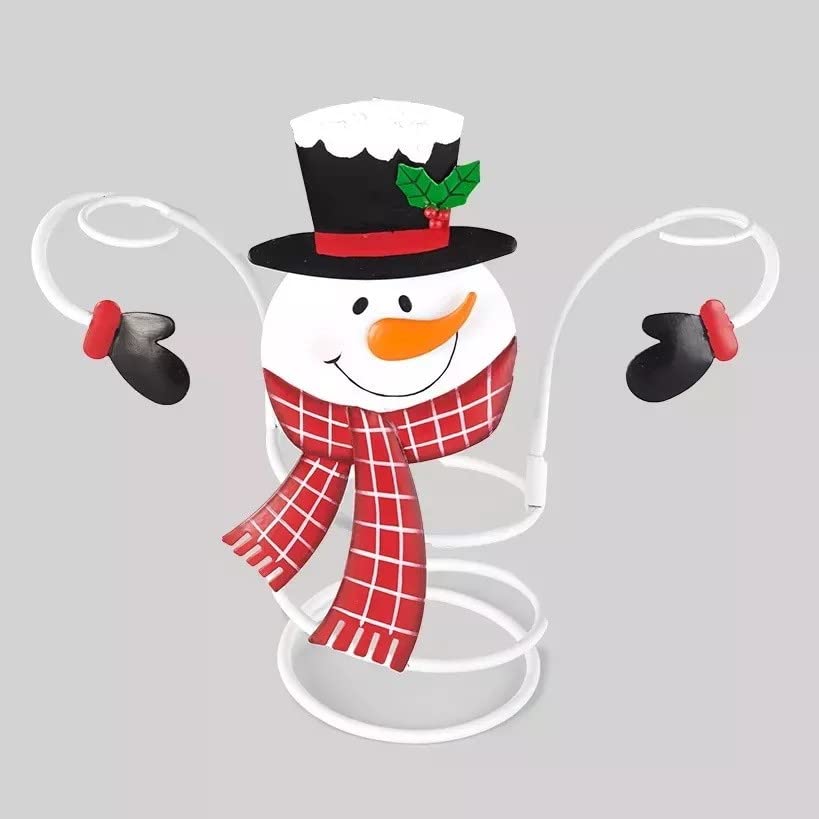 Darzheoy Christmas Holiday Wine Bottle Glass Holders, Snowman Santa Claus Gnome Organizer Rack, Christmas Home Decor Kitchen Storage Bar, Wine Cellar, Cabinet, Pantry,Rack Bar (Snowman)