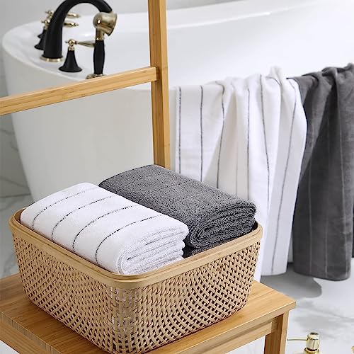 Vnoss 6 Pack Hand Towels β Super Absorbent, Fast Drying, Premium Microfiber Bathroom Towel - Multipurpose for Hotel, Travel, Sports, Spa Hand Towel 16 x 28 Inches - Gray