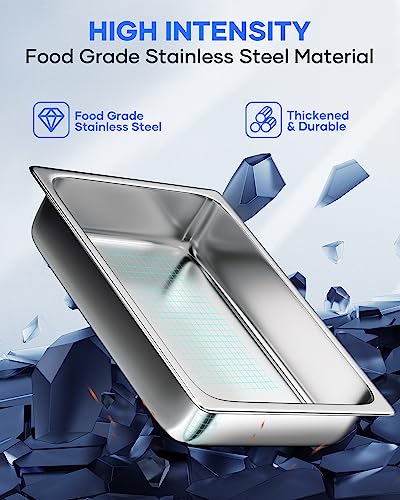 WantJoin Full Size Steam Table Pans, 6-Pack 2.5 Inch Deep Restaurant Steam Table Pans Commercial, Hotel Pan Made of 201 Gauge Stainless Steel