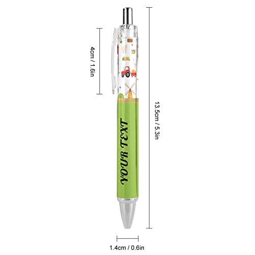 Personalized Custom Farm Animals Horse Pens with Stylus Tip, Customized Engraving Ballpoint Pens with Name Massage Text Logo, Gift Ideas for School Office Business Birthday Graduation Anniversaries Ch