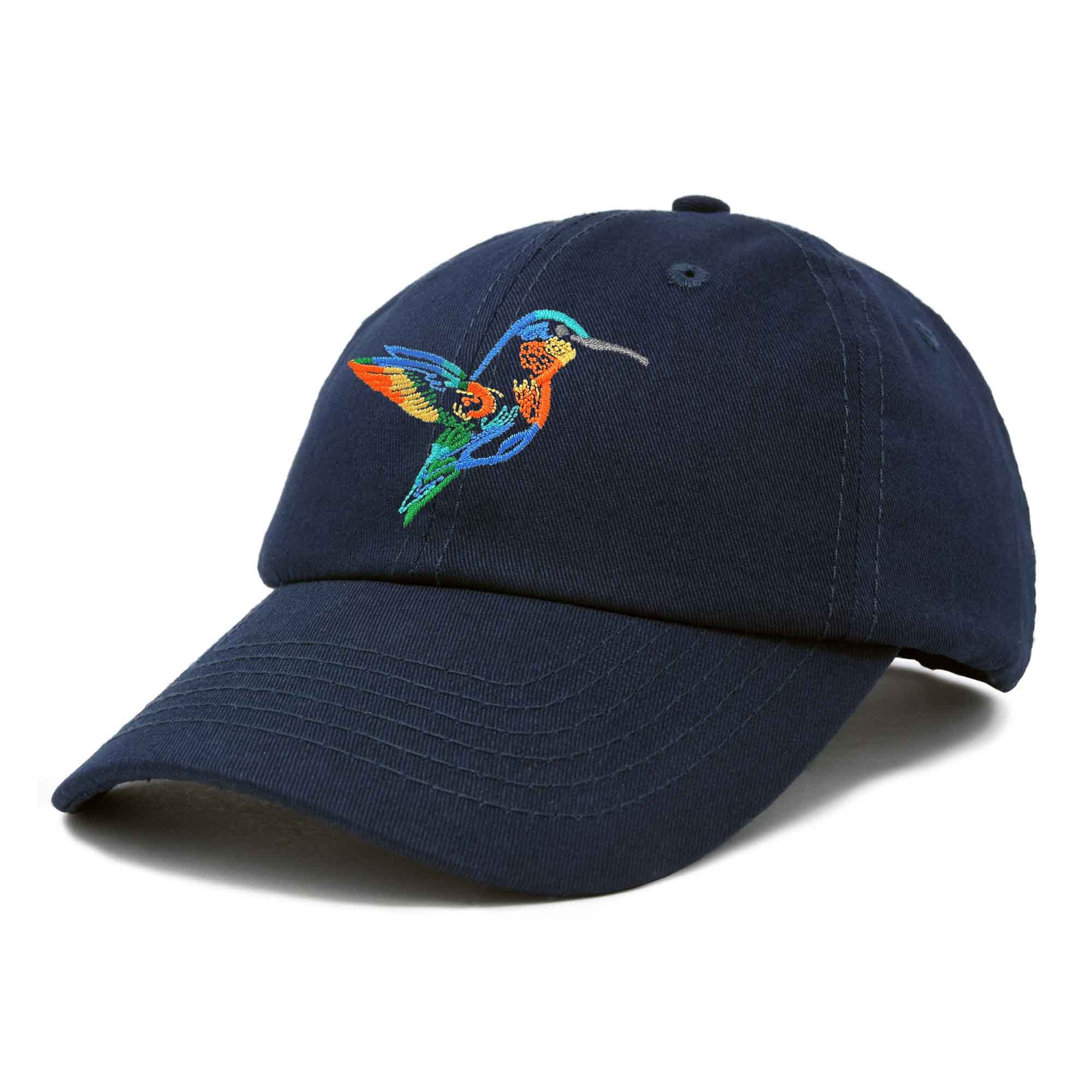 DALIX Hummingbird Hat Baseball Cap Nature Wildlife Birdwatcher Gift Navy Blue