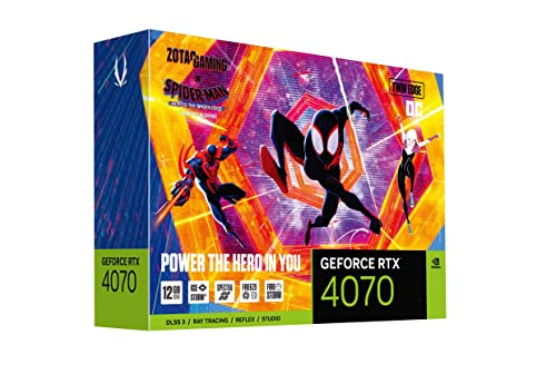 ZOTAC Gaming GeForce RTX 4070 Twin Edge OC Spider-Man: Across The Spider-Verse Inspired Graphics Card Bundle, ZT-D40700H-10SMP