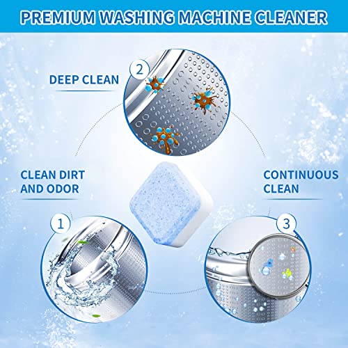 NATRUTH Washing Machine Cleaner Descaler 30 Pack,Triple Decontamination Remover with Natural Formula,Deep Cleaning Tablets For HE Front Loader & Top Load Washer