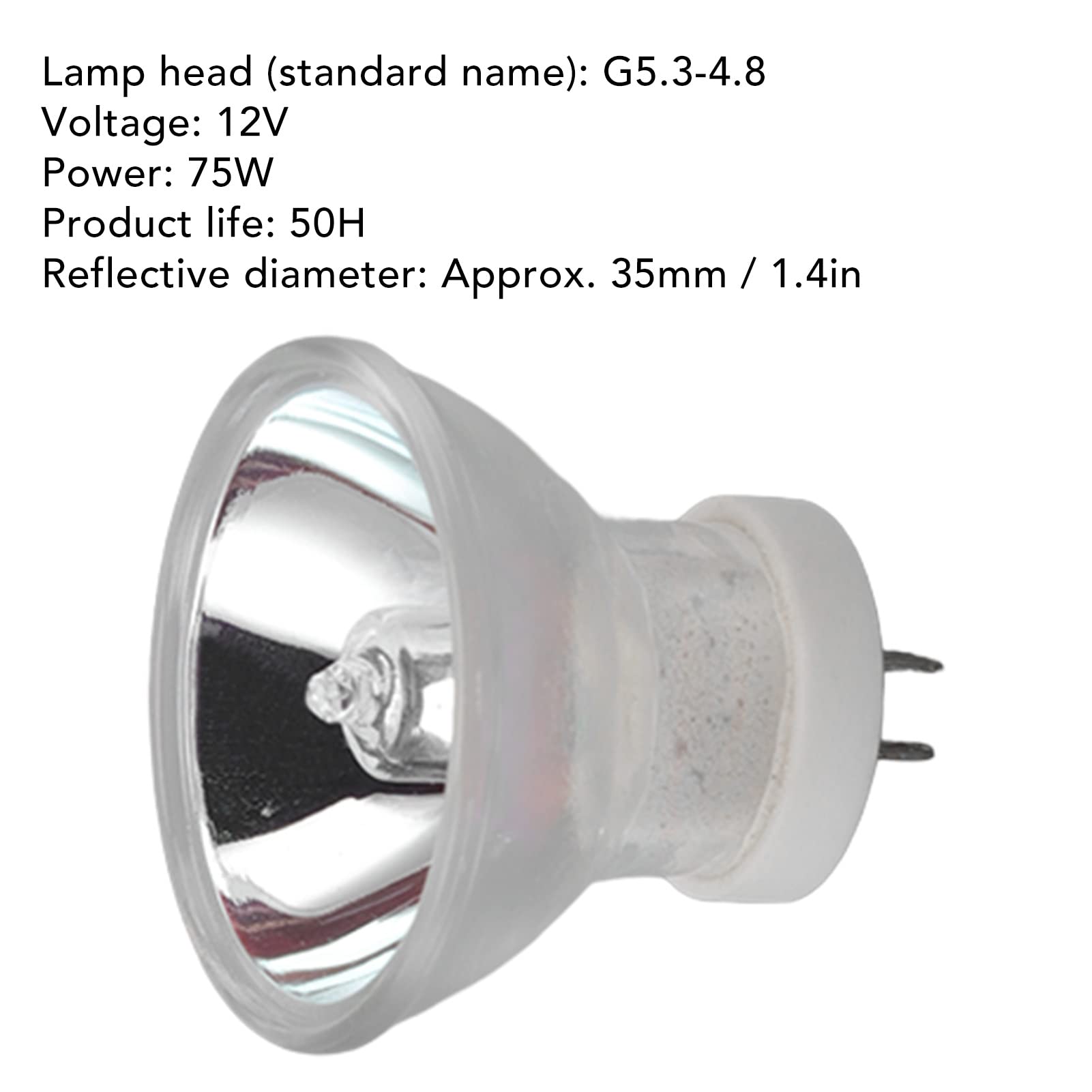 HURRISE Dental Chair Halogen Bulb Lights, Professional Heat Conduction 12V 75W 35mm Bulbs for Dentists Cold Light Source