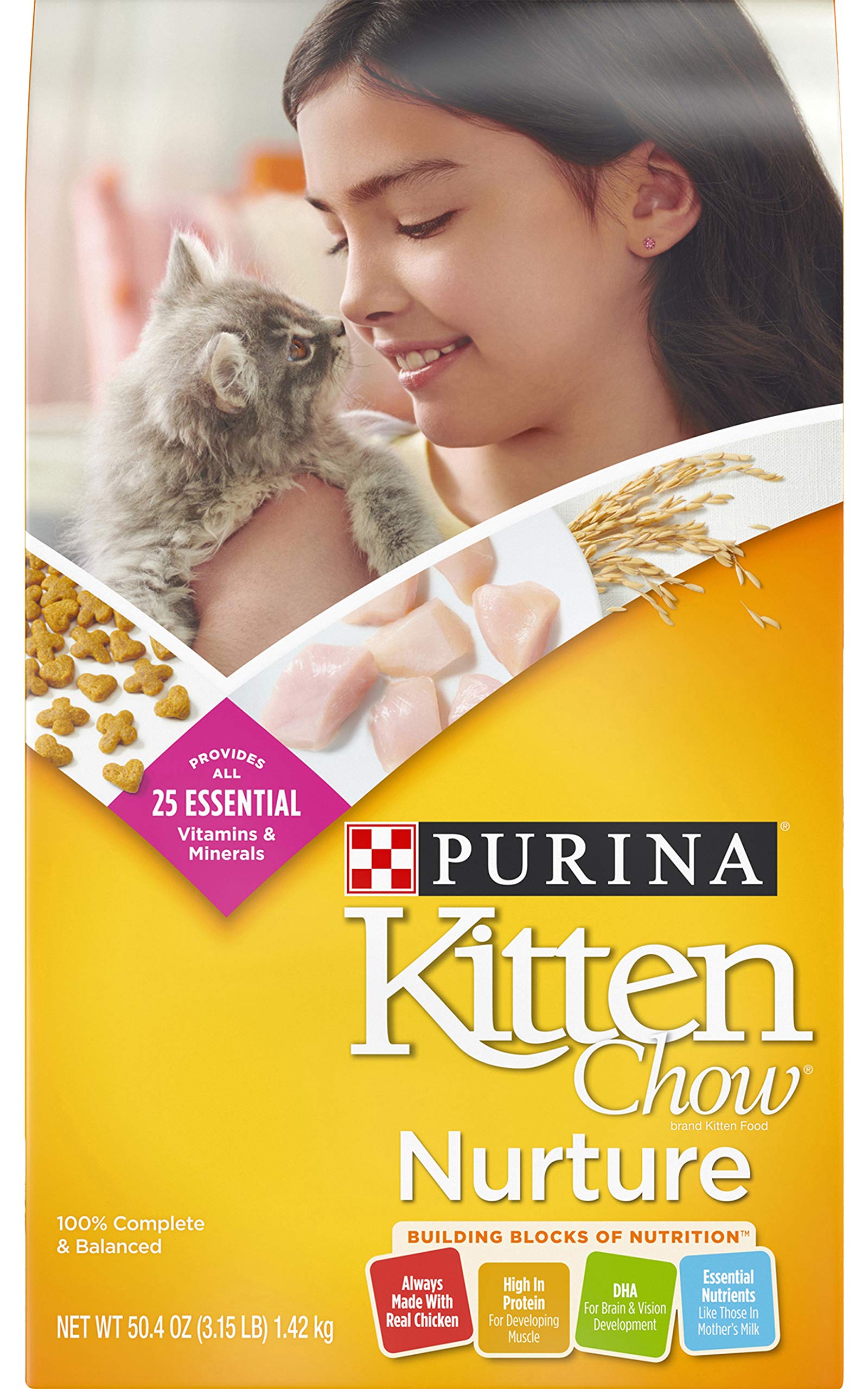 Purina Kitten Chow Nurture Kitten Dry Cat Food, 3.15 LB (Pack of 2)