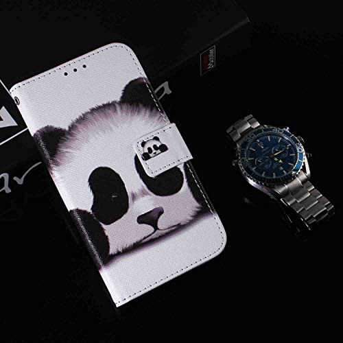 NATUMAX Phone Cover Wallet Folio Case for Oppo REALME 7 PRO, Premium PU Leather Slim Fit Cover for REALME 7 PRO, 2 Card Slots, Horizontal Viewing Stand, Fashion case, Panda