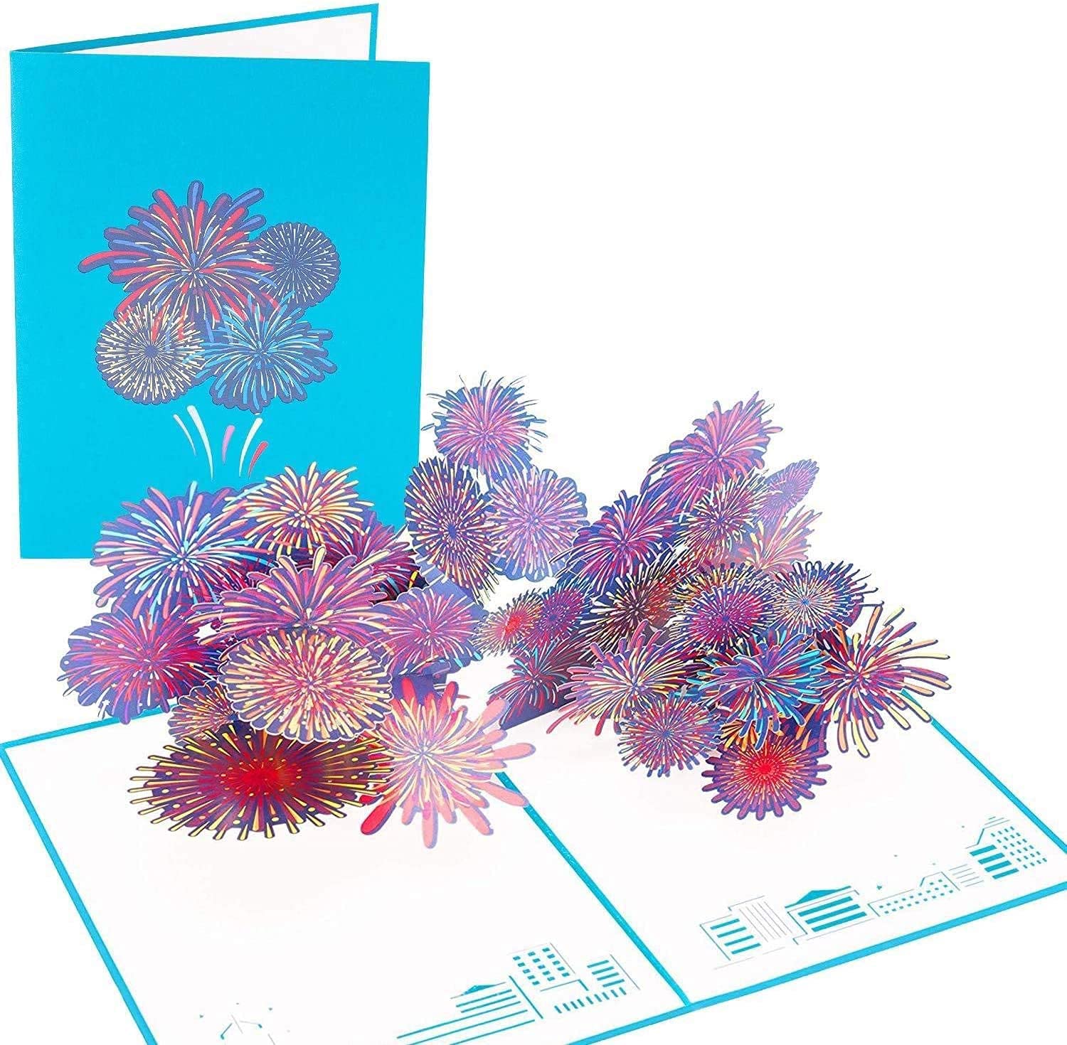 PopLife Fireworks 3D Pop Up New Years Card - NYE Popup, Happy Birthday, Independence Day Fourth of July, Congratulations Card - Fold Flat for Mailing - for Son, for Daughter, for Friend, for Co-worker