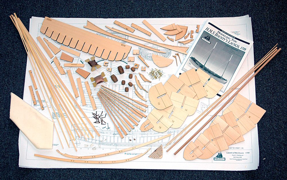 Model Shipways Wood HMS Bounty Launch 1:16 Plank-on-Frame Kit MS1850 - Model Expo.