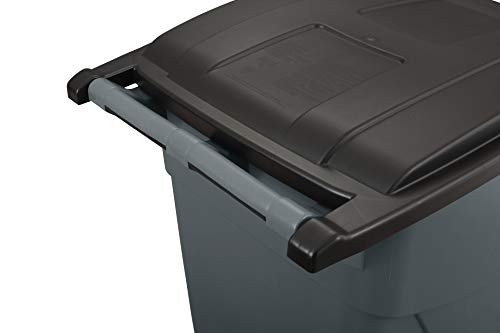 Rubbermaid Commercial Products BRUTE Rollout Trash/Garbage Can/Bin with Wheels, 50 GAL, Blue, for Restaurants/Hospitals/Offices/Back of House/Warehouses