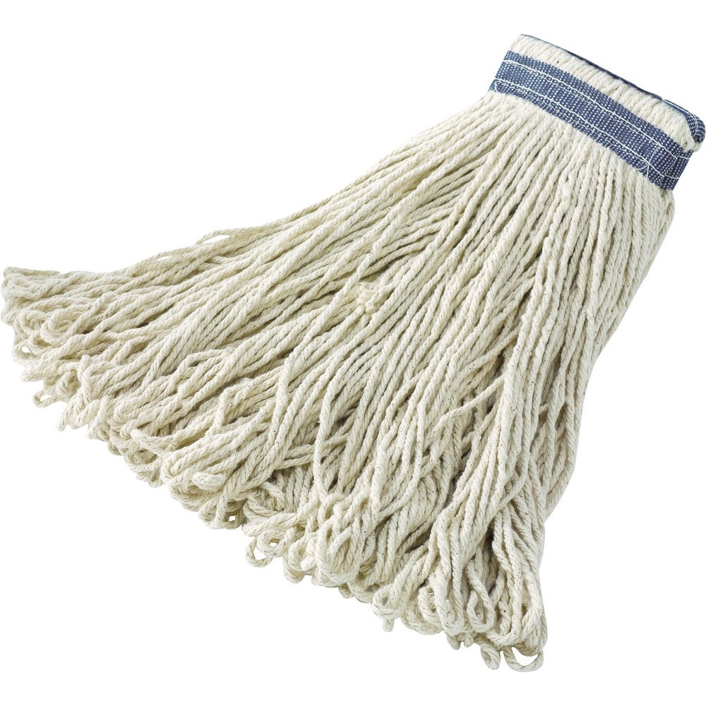 Rubbermaid Commercial Products Universal Headband Mop Head Replacement, 24-Ounce Capacity, White, Heavy Duty All Pro Rayon Industrial Wet Mop for Floor Cleaning/Finishes on Title/Hardwood/Sealing