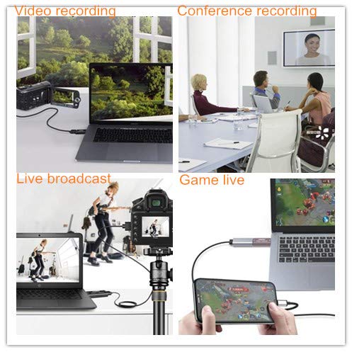 DavXF Audio Video Capture Cards ,4K HDMI to USB 2.0 HD Game Video Capture Card 1080P30FPS ,Game Recorder,Box Device,Live Broadcasting,Teaching for Windows, Android and MacOS System