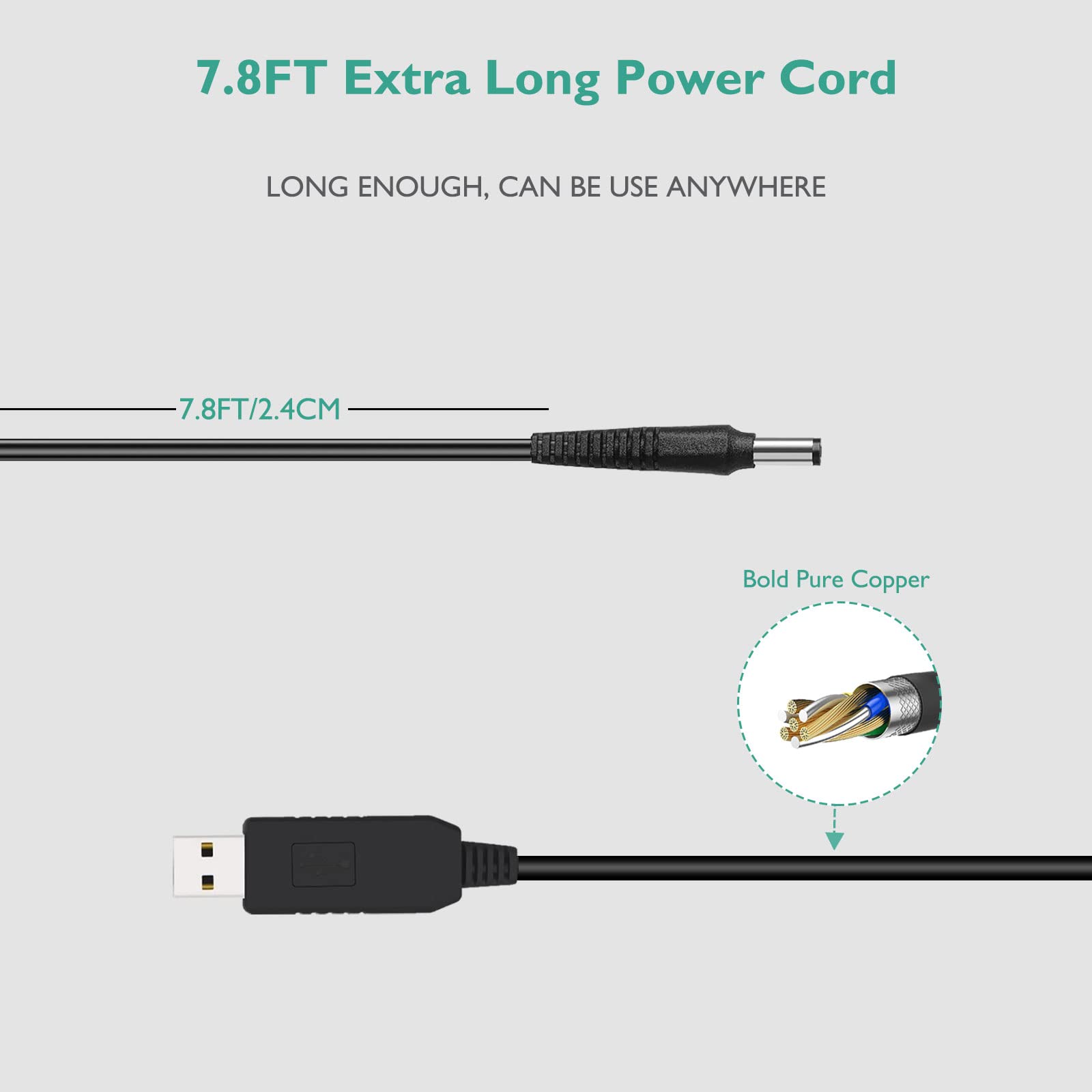 for Andis Charger, Lnauy Power Cord Compatible with Andis Slimline Pro Lithium ion T-Blade Trimmer 32400 32475 32490 Replacement 4.9V Adapter