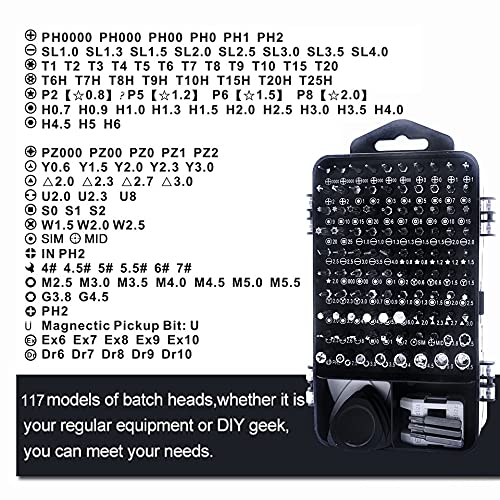 FASD FANCY 138 in 1 Magnetic Precision Screwdriver Bit Set Small,Electronic Screwdriver Kit DIY Kit for Repair and Disassembly Laptop,Computer,Cell Phone,Glasses,Game Console (BLACK)
