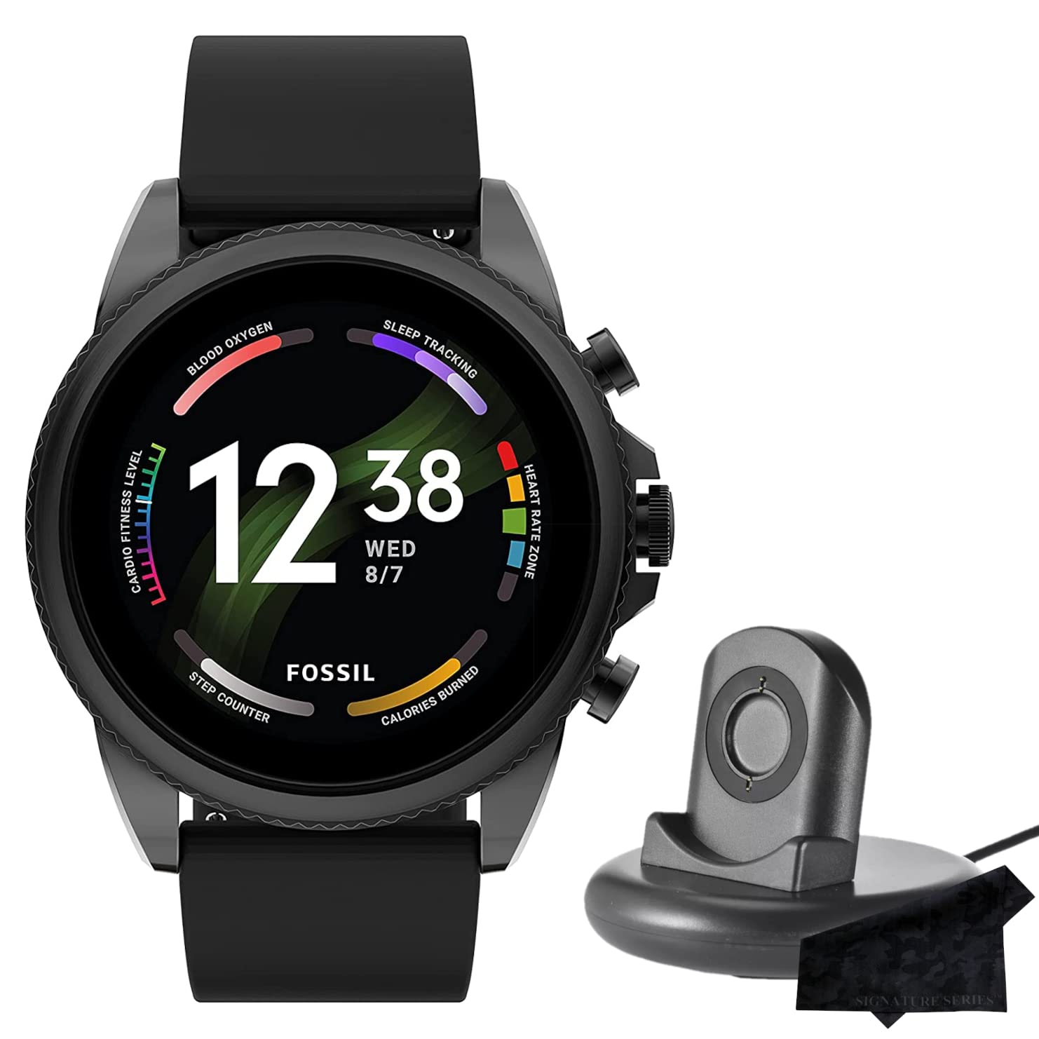 Fossil Gen 6 Men's 44mm Touchscreen GPS and Activity Smartwatch with Signature Series Charger Bundle