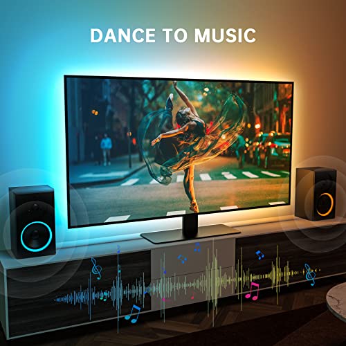LED Strip Lights 16.4FT,RGB Strip Lights with Color Changing&LED Lights for TV 65-75in,14.3ft USB TV Led Backlight with Music Sync,RGB Led Strip Lights with Bluetooth Remote,Room Led Lights for Bedro
