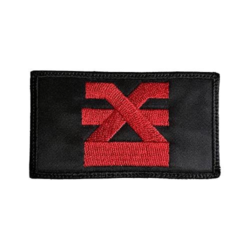 Warhammer 40K Khorne Logo Patch Black/Red - Funny Tactical Military Morale Embroidered Patch Hook Fastener Backing