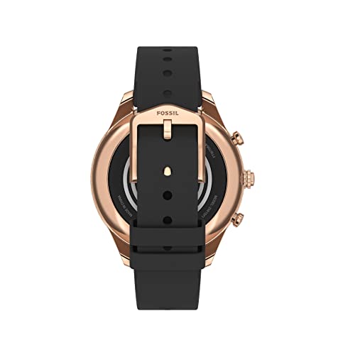 Fossil Women's Stella Gen 6 Hybrid 40mm Stainless Steel and Silicone Smart Watch, Color: Rose Gold/Black (Model: FTW7064)