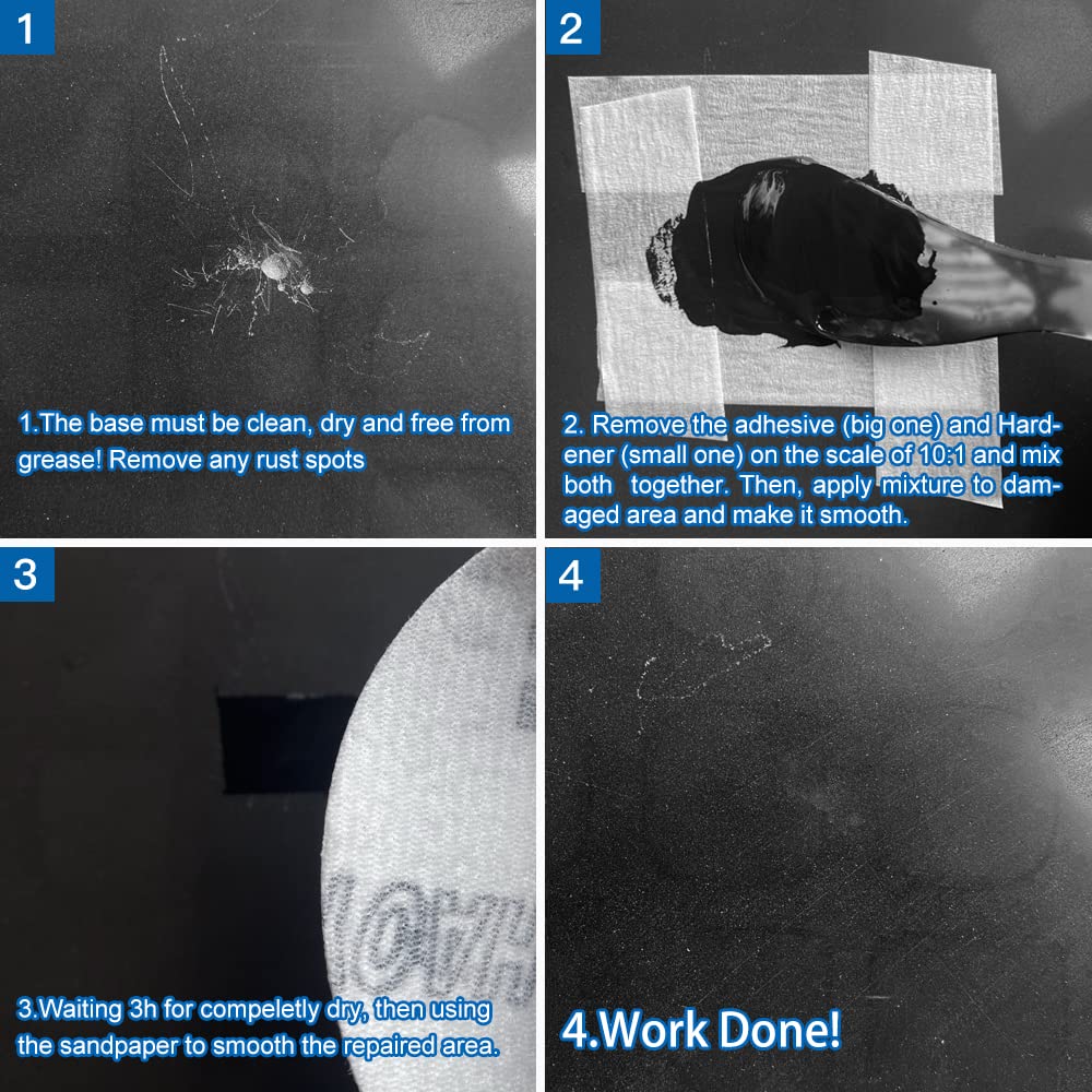 Granite, Marble and Quartz Countertops chip Repair Kit - Fix Nicks, Chips, or Scratches on Granite, Marble Porcelain, corian, Travertine, Quartz and Other Natural Stone and Acrylic Surfaces.(Black)