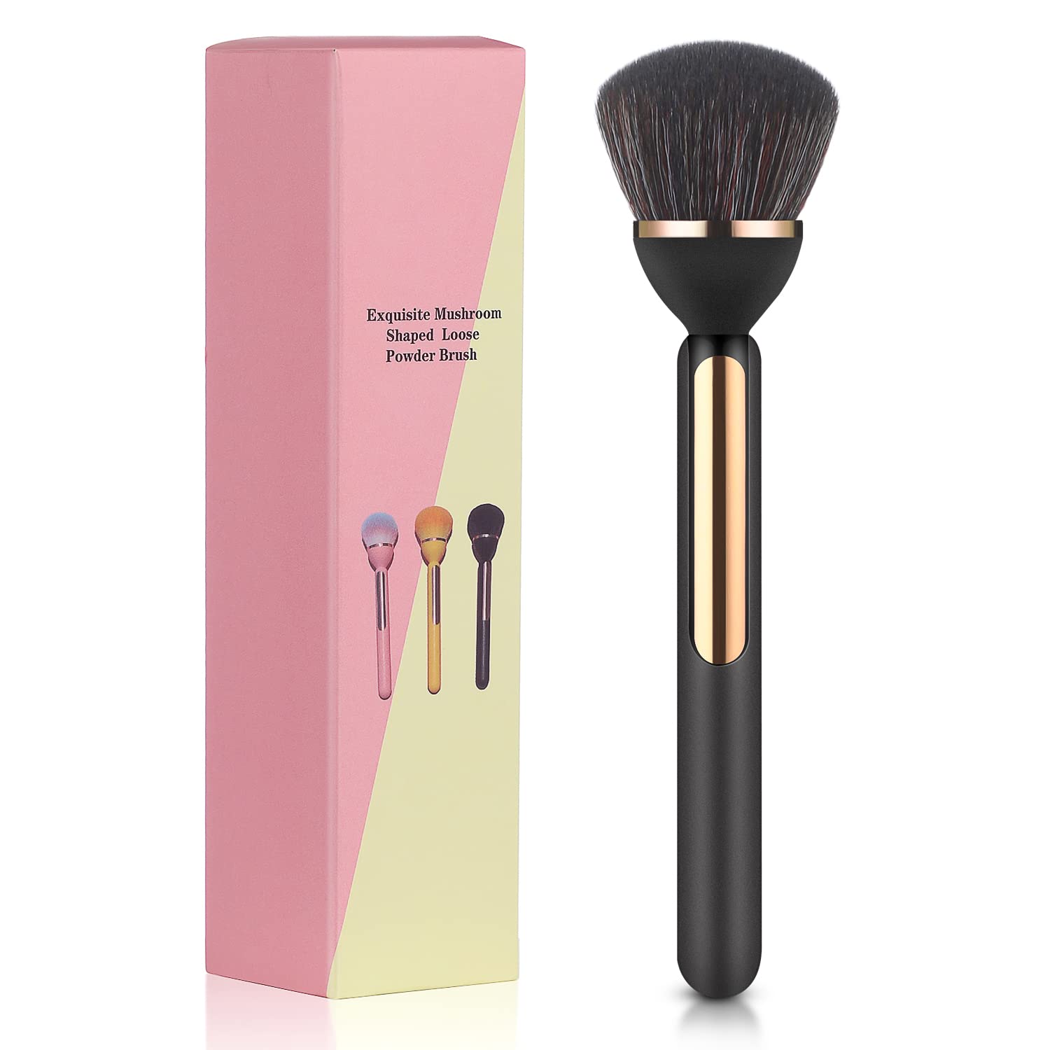 Foundation Brush, Etercycle Premium Kabuki Makeup Brush Perfect for Blush, Liquid, Cream, Powder, Blending, Concealer Blush Cosmetics with Box (Black)