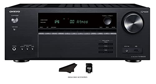Onkyo TX-NR6050 + 7.2 Channel Network Home Theater | Smart AV Receiver | 8K/60, 4K/120Hz | 90W | HDR | VRR | DTS | Dolby Atmos | ALLM | QFT | Includes Kwalicable Micro SD Card & Cleaning Cloth