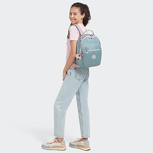 Kipling Seoul Small Metallic Tablet Backpack Fairy Green Met
