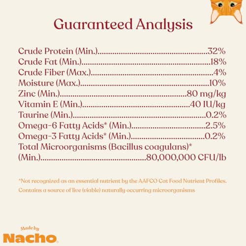 Made by Nacho Bone Broth Infused Dry Cat Kibble - Cage-Free Chicken & Pumpkin Recipe - Premium Grain-Friendly Cat Food 4lb Bag