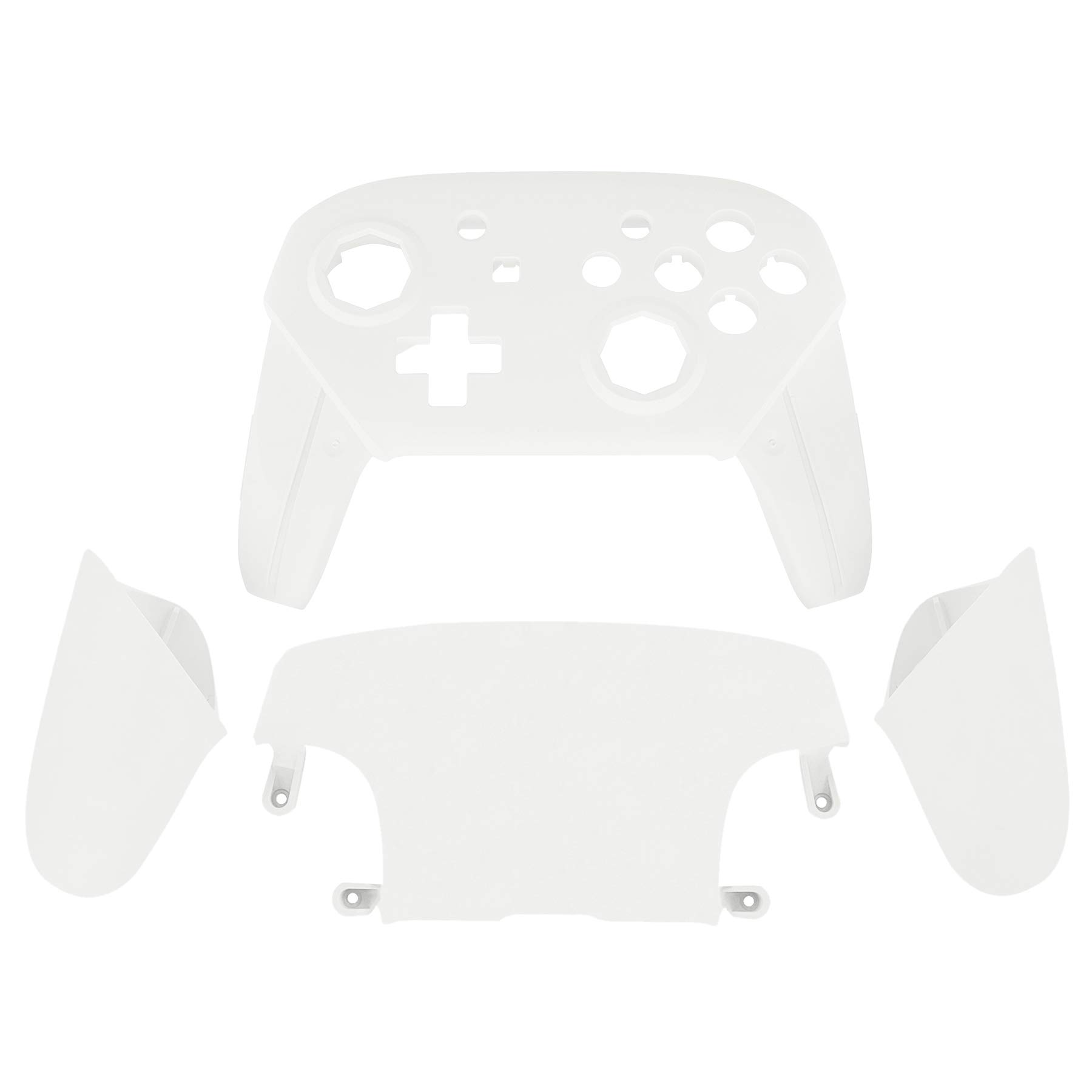 eXtremeRate White Octagonal Gated Sticks Faceplate Backplate Handles Cover, DIY Replacement Hand Grip Housing Shell for Nintendo Switch Pro Controller- Controller NOT Included