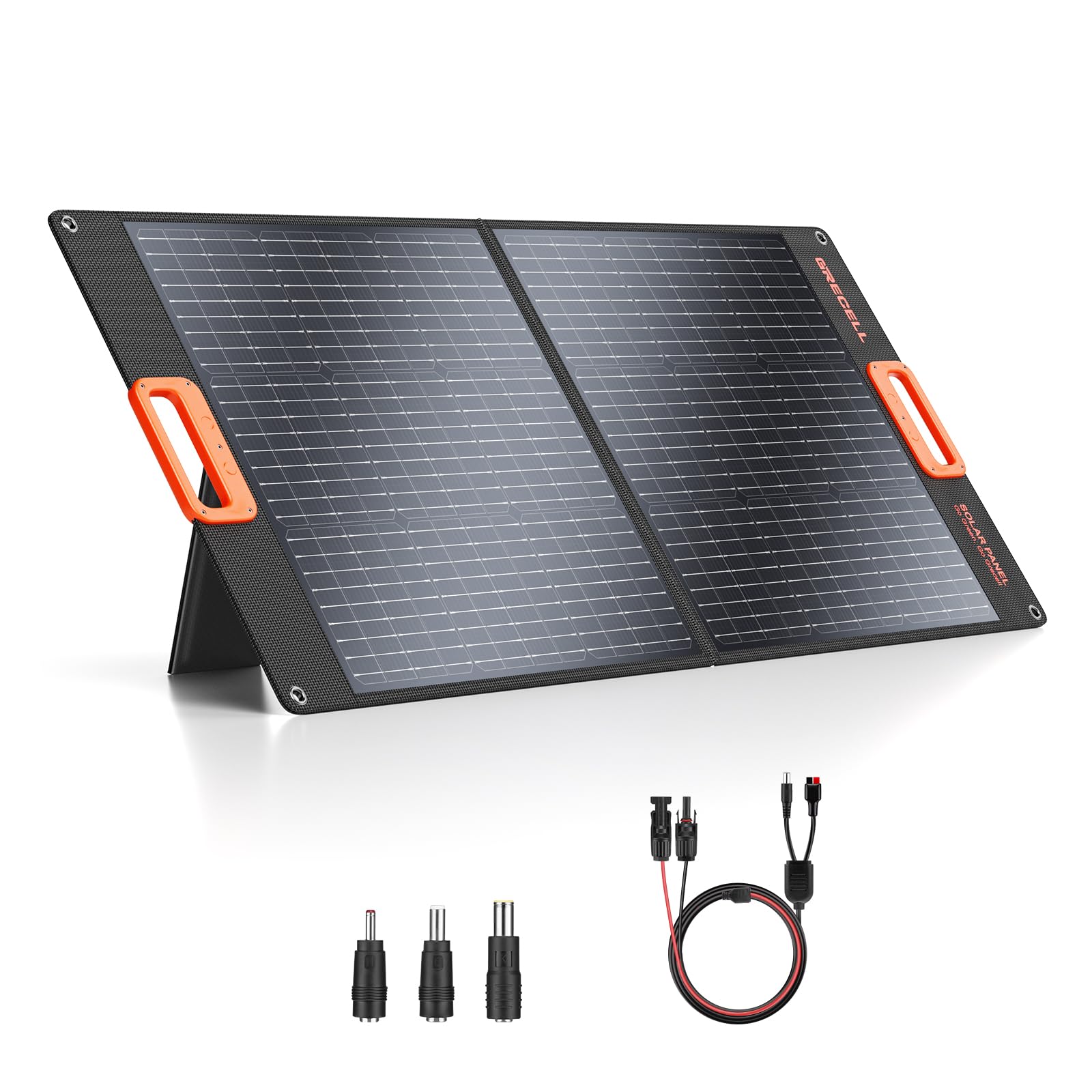 GRECELL 100W Portable Solar Panel for Power Station Generator, 20V Foldable Solar Cell Solar Charger with MC-4 High-Efficiency Battery Charger for Outdoor Camping Van RV Trip