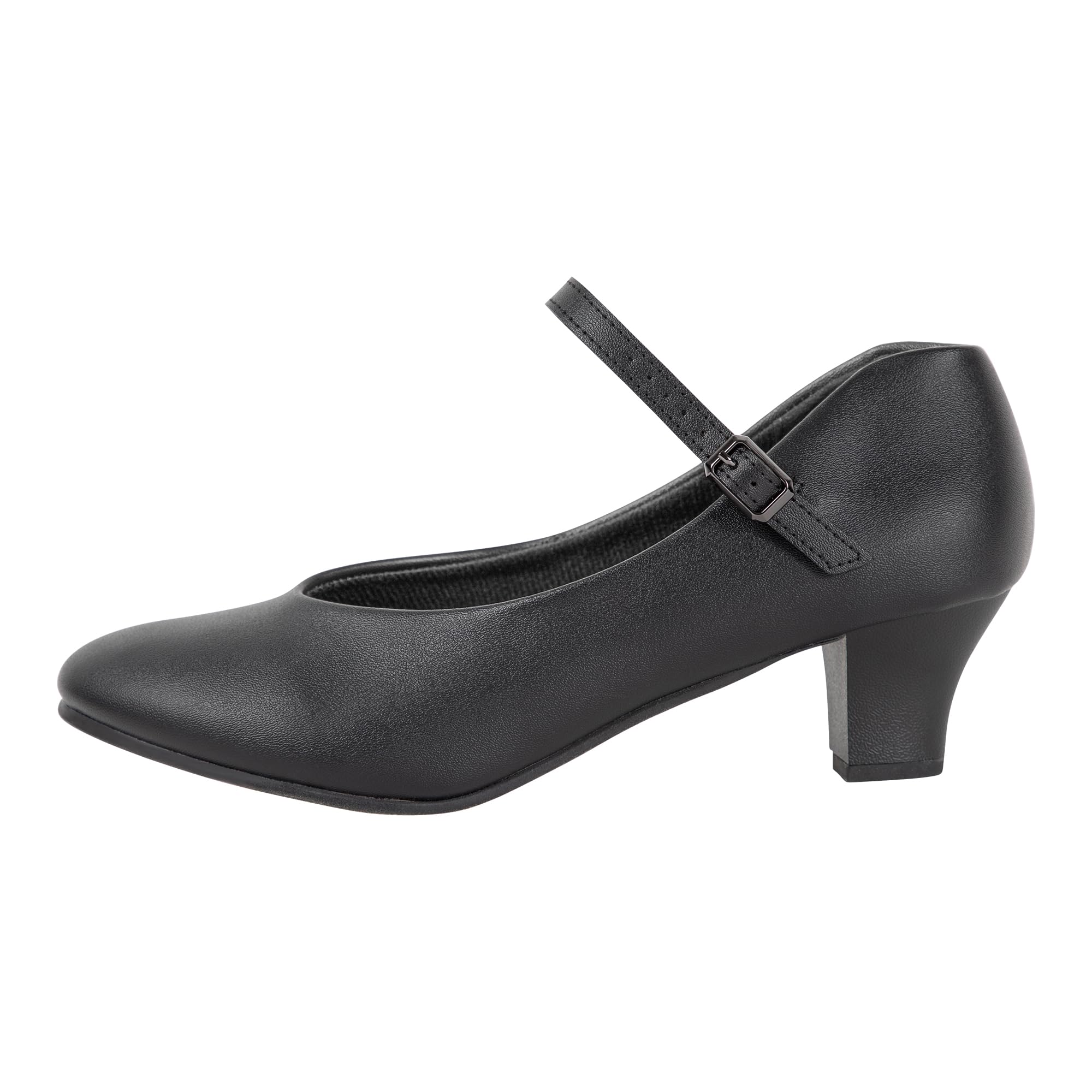 Dynadans Women's Character Shoe Ankle Strap 1.5'' Latin Dance Shoes Black 7