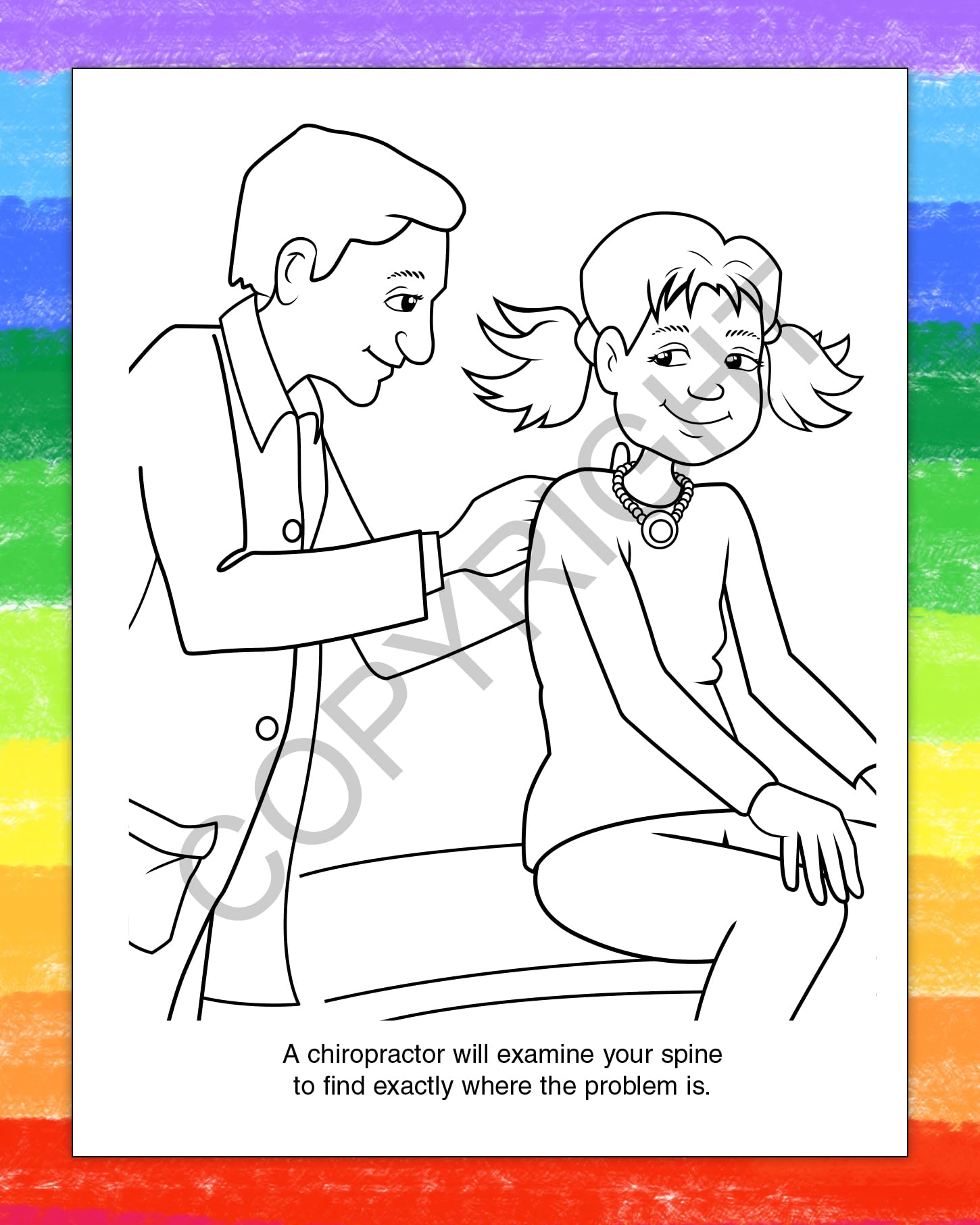 ZOCO - A Visit to The Chiropractor's Office - Educational Coloring Books (25 Bulk Pack, Without Crayons) - Chiropractor Supplies - Activities for Kids