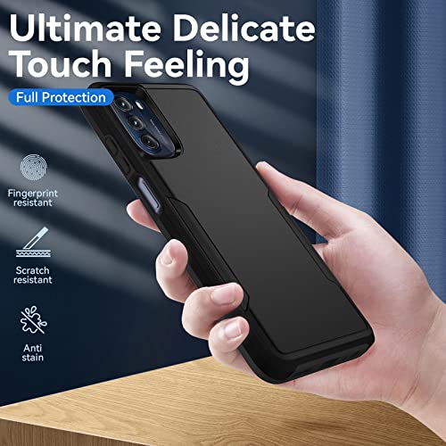 Warsia for Moto G 5G 2022 Case,Motorola G 5G 2022 Case with Screen Protector[Military Grade Drop Tested] Heavy-Duty Tough Rugged Shockproof Protective Case for Motorola Moto G 5G 2022, Black