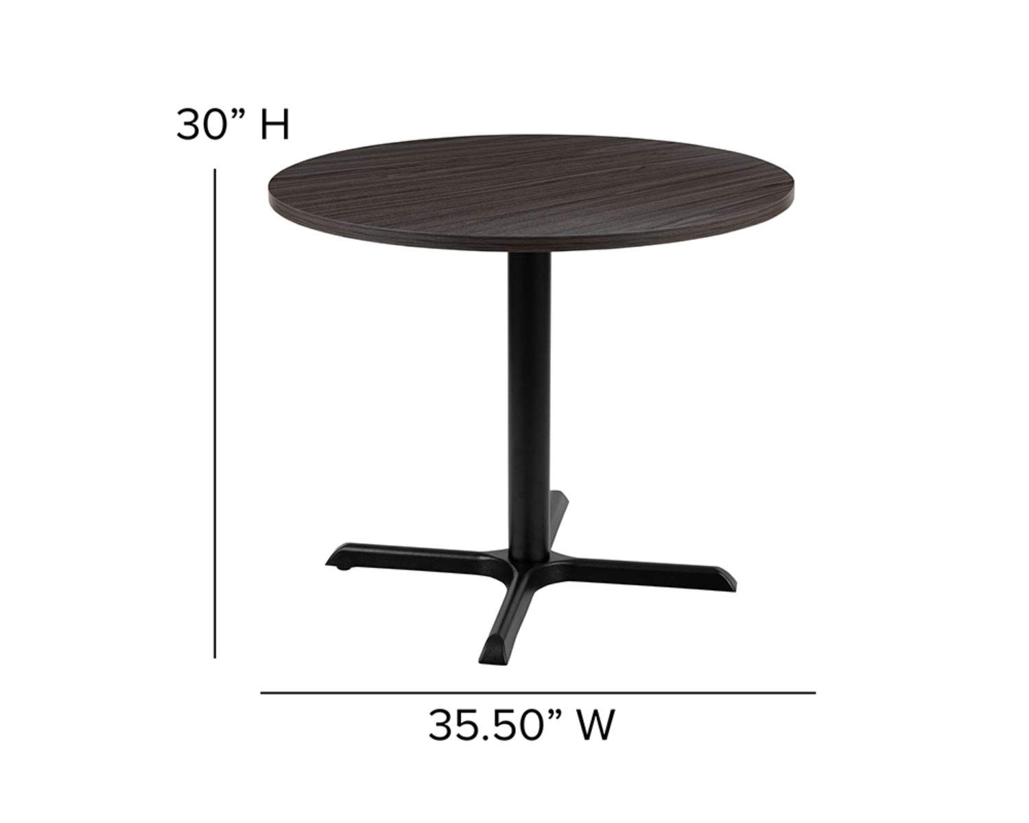 Flash Furniture Chapman 36" Round Multi-Purpose Conference Table in Rustic Gray