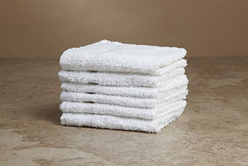 Wash Cloth Towels, 60-Pack, 100% Natural Cotton, 12 x 12, Bulk Pack, Soft and Absorbent, Machine Washable, White (60-Pack)