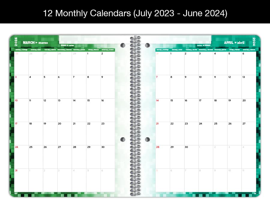 Dated Middle High School Student Planner 2023-2024 Academic School Year, Medium (6.75" by 9") Matrix Style Datebook with Boulder Cover