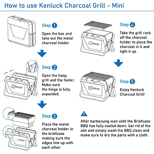 KENLUCK Mini Charcoal Grill, Portable Backpack Stainless Steel BBQ Grill, Table Top Collapsible Barbecue Grill for Small Patio and Backyard, Foldable Outdoor Accessories for Camping, Picnic, Beach (Lucky Gloss Red)