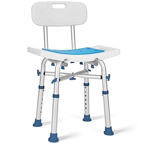 GreenChief Heavy Duty Shower Chair with Back 500 LBS - Shower Stool for Inside Shower, Small Bathtub Seat Padded EVA Cushion, Narrow Bath Seat Bench for Elderly, Handicap, Bariatric, Disabled