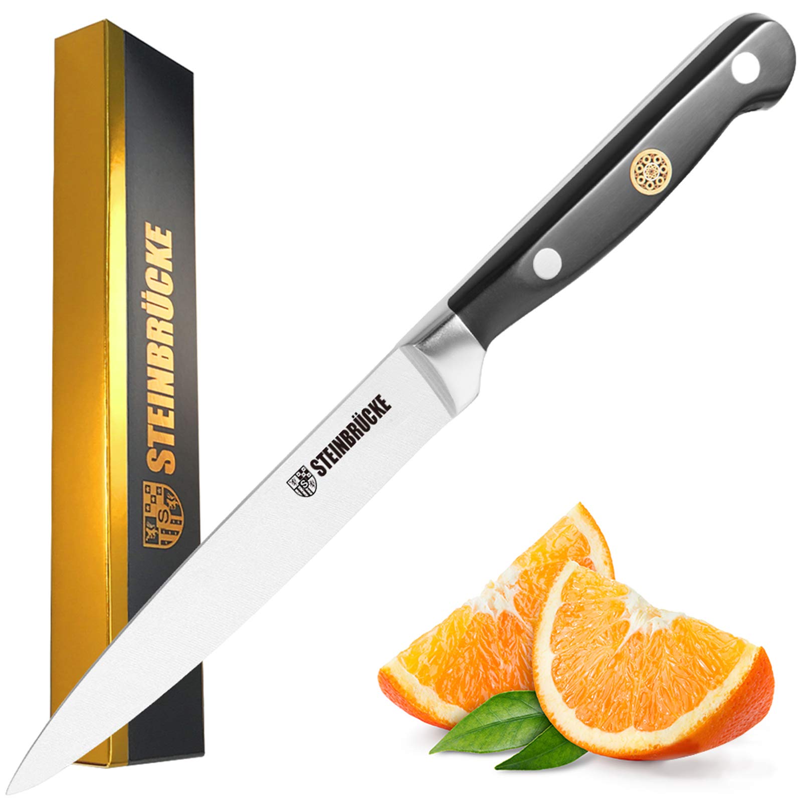 Gioventù Paring Knife 5 inch - Small Kitchen Knife Forged from German Stainless Steel 5Cr15Mov (HRC58), Full Tang, Sharp Paring Knife for Cutting, Peeling, Slicing Fruits and Vegetables